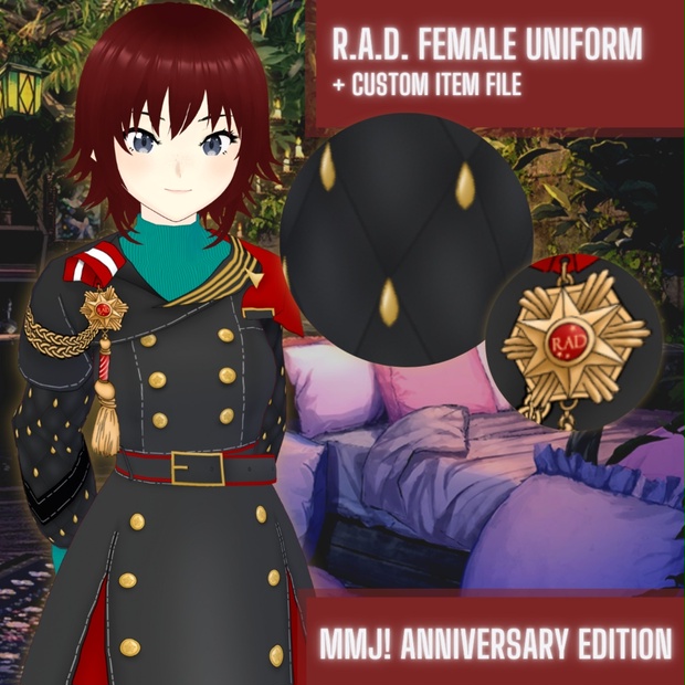 [VRoid Studio] 'RAD Uniform' female dress (UPDATED) - moemoeJun! - BOOTH