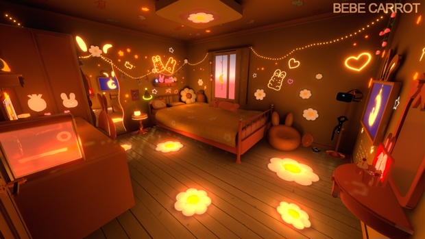 VRChat Bebe Chill room - bebecarrot - BOOTH