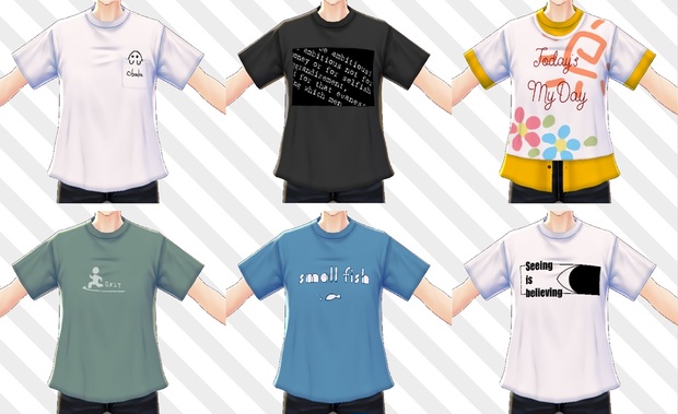 【VRoid用テクスチャ】Tシャツ色々 - WHGF - BOOTH