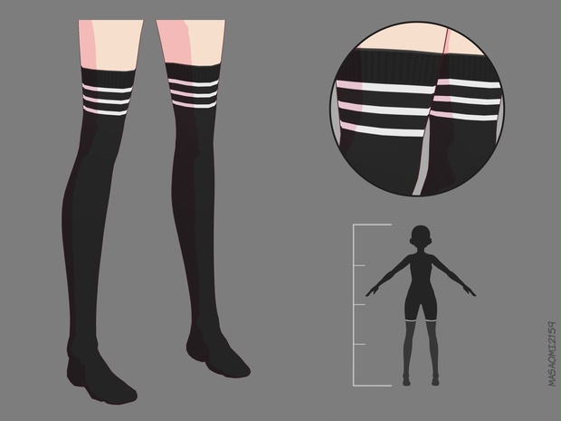 Thigh High Socks Texture for Vroid Studio - masaomi2159 - BOOTH