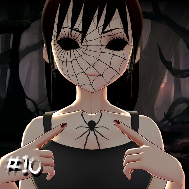 #10 ~ Free Spider Web Face Paint for VRoid Studio - RainUnderMyEyes - BOOTH