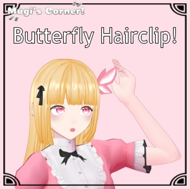 [FREE] Butterfly Hairclip VRoid Accessory - Reira / Mugi's Corner! - BOOTH