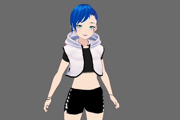 Open Cropped Hoodie Vroid - lunargabriel - BOOTH