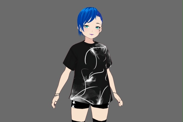 Smoky Black Shirt Vroid - lunargabriel - BOOTH