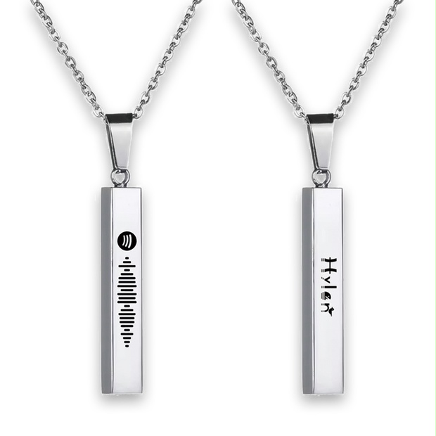 Hylen Lab - Square Bar Neckless Silver/Black - Hylen Lab - BOOTH