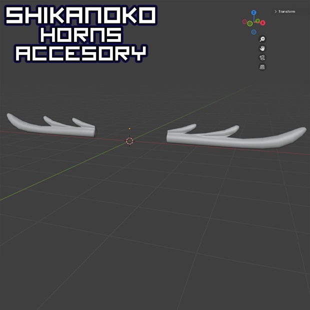 Shikanoko Horns 3D blender - glitter_azul - BOOTH