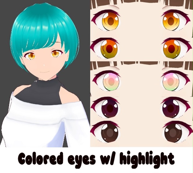 Red Gradient Colored Eyes [Vroid] - Cinnalolli_Arts - BOOTH