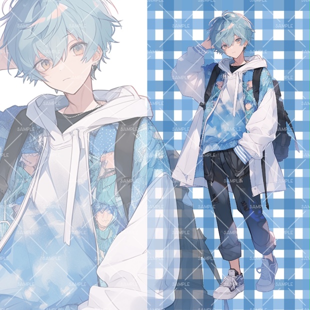 《No.29》立ち絵素材_私服男子_ブルー - - Mimi Minette - 素材屋 - BOOTH