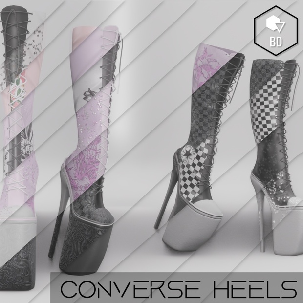 Sneaker heels (Vrchat) - blaked - BOOTH