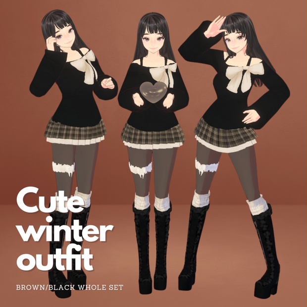 Brown Winter Outfit (Whole Set) - hoshiussy's shop - BOOTH