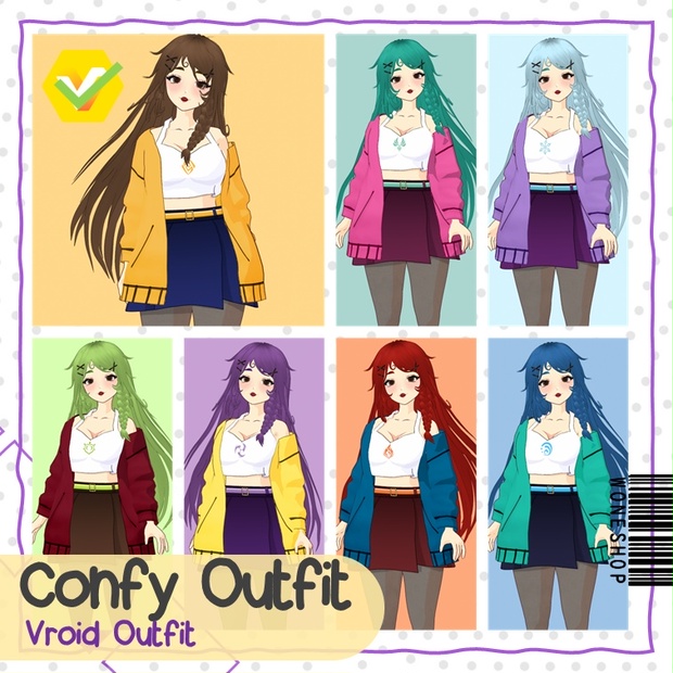 【VROID: Outfit】Confy Elemental Outfit - Woneshop - BOOTH