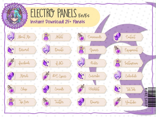 【Twitch: Panels】Elemental Panels - Woneshop - BOOTH