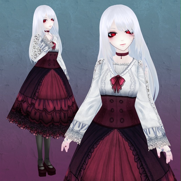 【VRoid】Rose Dress【3 colors】 - TSIOX - BOOTH