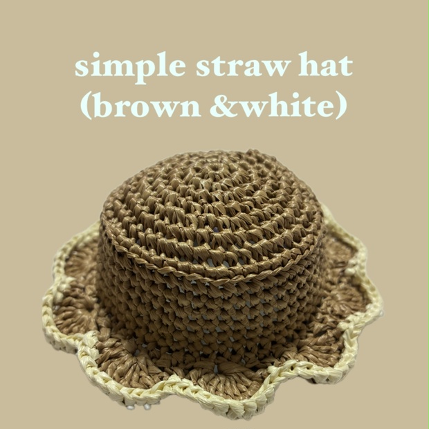 simple straw hat(brown&white) - Shop.MINT - BOOTH