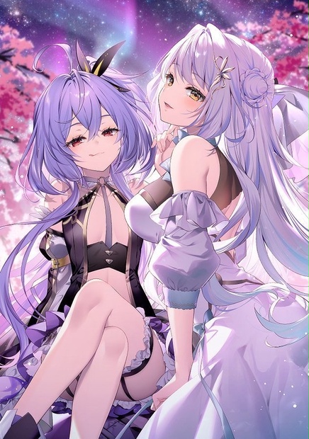 【C101】紫水キキちゃん＆瑚白ユリちゃんB2タペストリー - happy - BOOTH