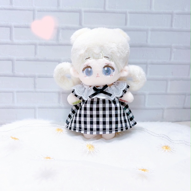 10cmぬいぐるみ用フレンチフリルワンピース🥖チェック - moln - BOOTH