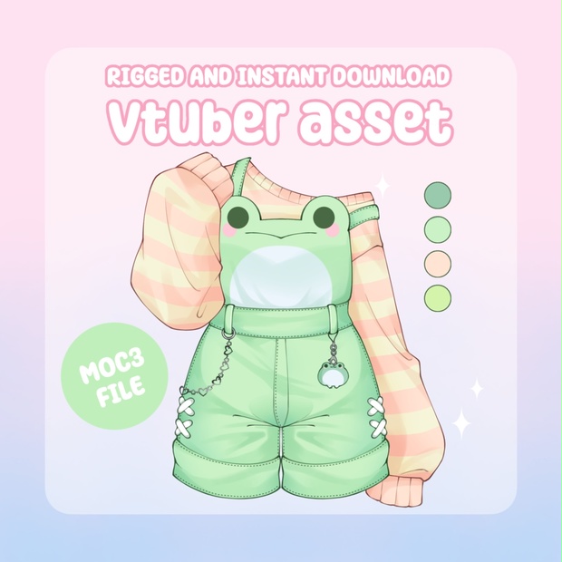 VTuber Asset - Rigged Cute Froggy Jumper, moc3 File, Customizable ...