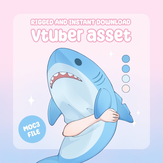 VTuber Asset - Rigged XXL Shark Plushie, moc3 File, Plushie Asset for ...