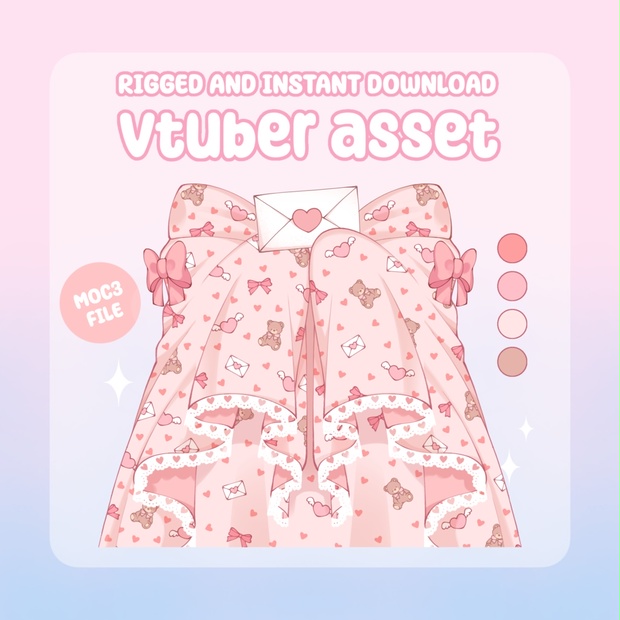 VTuber Asset - Rigged Valentine's Blanket, moc3 File, Holiday Outfit ...