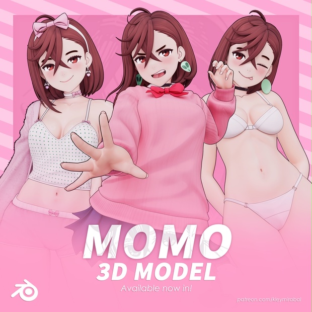 Momo Ayase Model (T Pose + Outfit Variations) - kleymir - BOOTH
