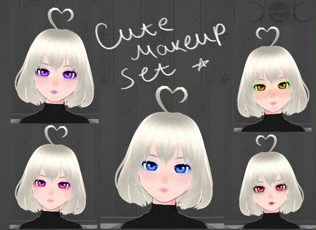 VRoid | Cute makeup set + moons | 化粧 - lunarisa - BOOTH