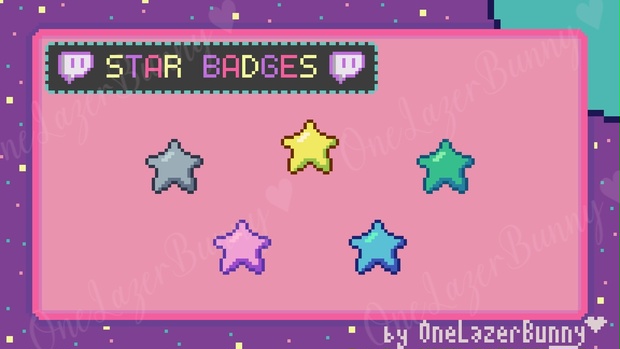Free Pixel Art Star Twitch Badges! ★★ - onelazerbunny - BOOTH