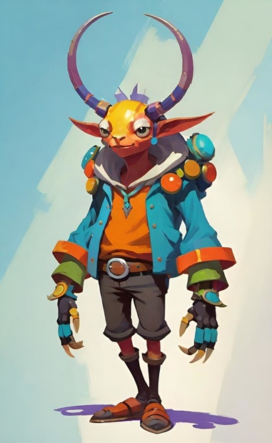 Colorful Horned Character - shopgame - BOOTH