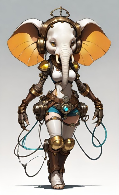 Steampunk Elephant Warrior - shopgame - BOOTH