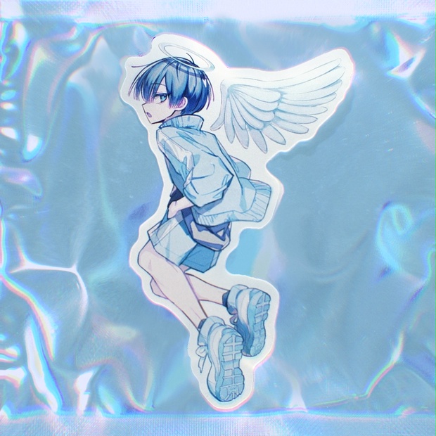 水色ジャージ天使ステッカー - 紫ソノ彼方 / MEIYA shop - BOOTH