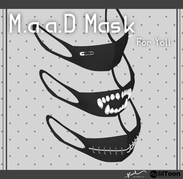 【VRCHAT想定3Dモデル】M.a.a.D Mask【龍のヨルちゃん対応】 #KoiWasLie - こいわずらい。 - BOOTH