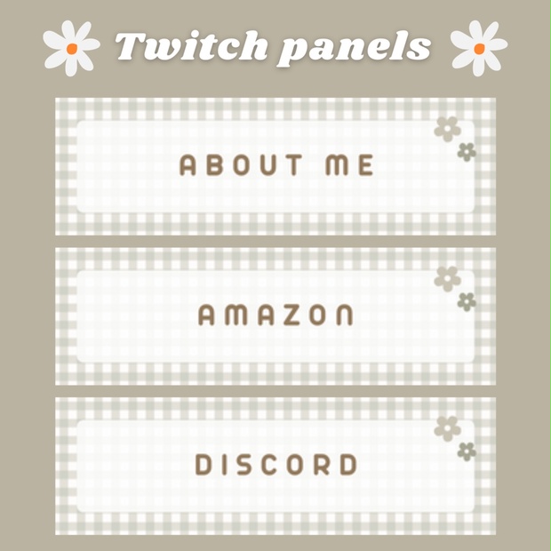 Twitchパネル・バナー・Twitch Panels【ブラウンチェック】 - poconim - BOOTH