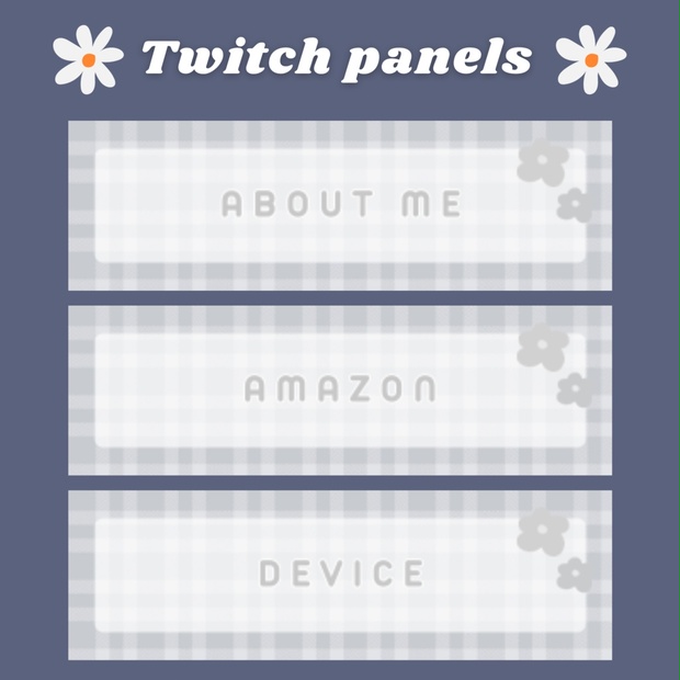 Twitchパネル・バナー・Twitch Panels【グレーチェック】 - poconim - BOOTH