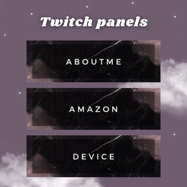 Twitchパネル・バナー・Twitch Panels【大理石黒】 - poconim - BOOTH