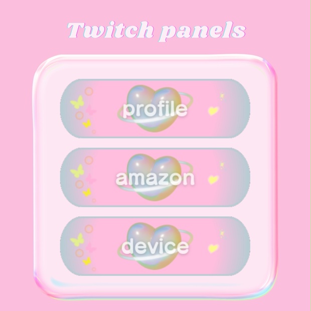 Twitchパネル・バナー・Twitch Panels【y2k heart】 - poconim - BOOTH