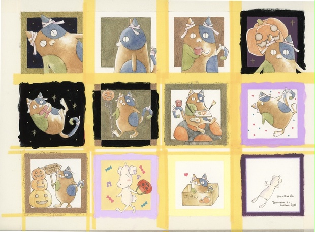 ツギハギネコ&ヨボプー原画ガチャ - BOSS and JERRY - BOOTH