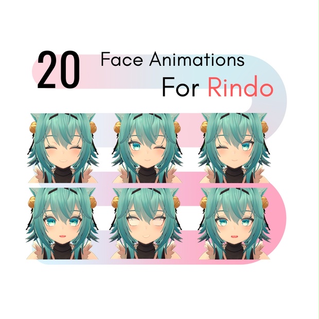 20 face animations for Rindo - SOShop - BOOTH