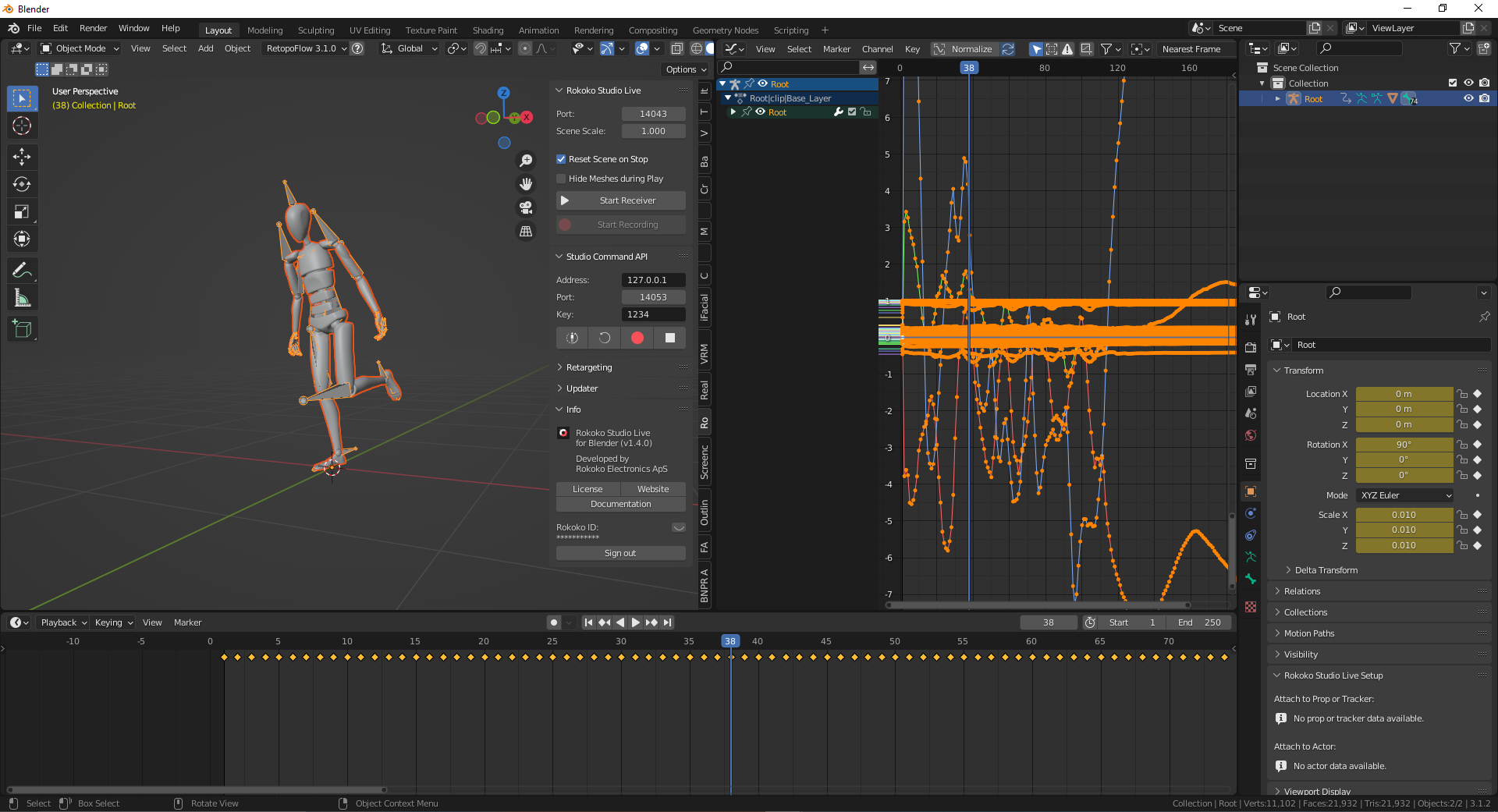 12-Count Simple Kicking Mocap Animation (Rokoko Captured) - Kana Fuyuko ...