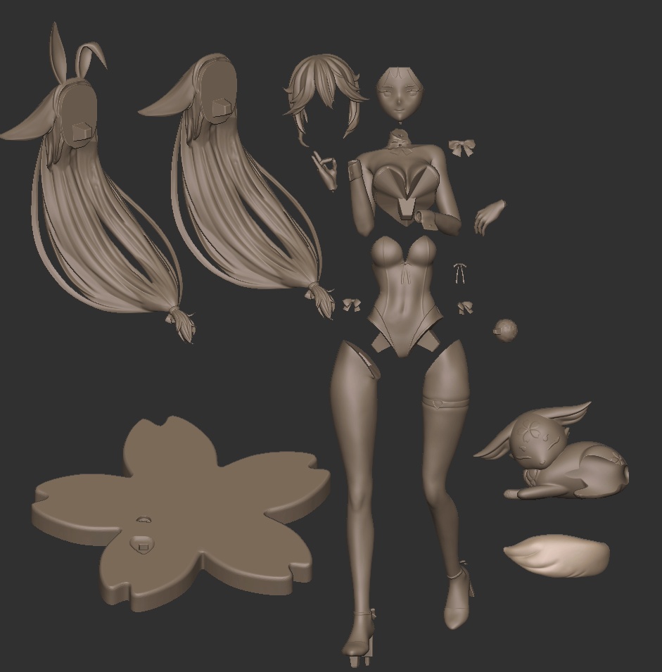 バニーガール ヤエ ミコ - 原神 【3Dプリンター】STL - eggmastudios - BOOTH