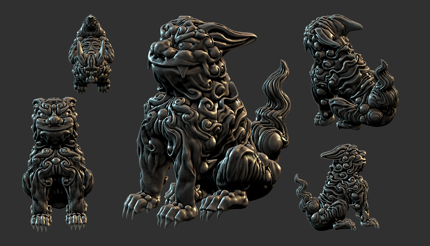 狛犬（ZBrush用3Dモデル） - モチキラスタジオ - BOOTH