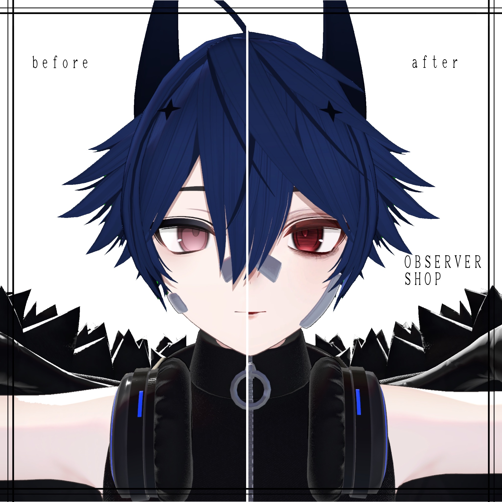 Noiz: RE - Dark makeup + Eye texture - OBSERVER - BOOTH