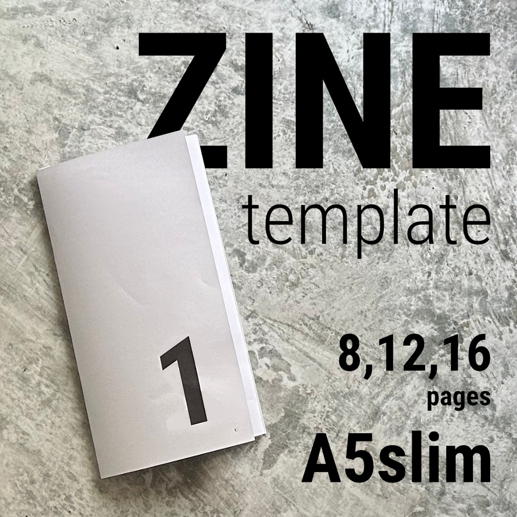 ネットプリントZINE用テンプレート A5スリムサイズ Affinity Publisher 2用 - 点と線と - BOOTH