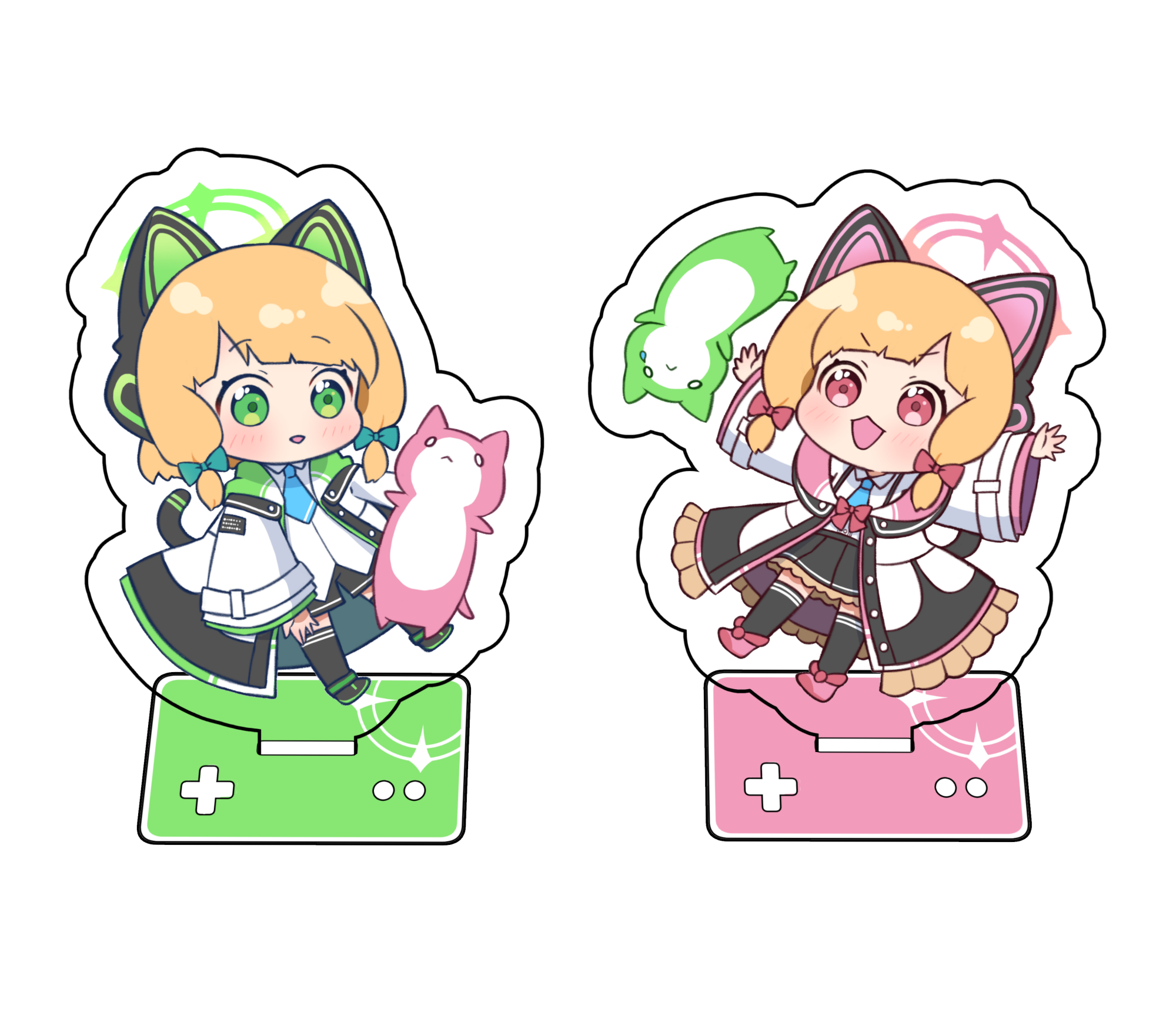 ブルアカ モモイ＆ミドリ ミニアクリルスタンドセット（75mmサイズ） - ねころみんBOOTH - BOOTH