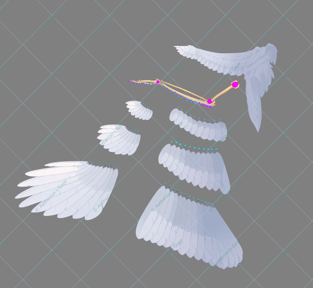 realistic wing from live 2d psd Unrigged - Aetherian's Gaze vtassets ...
