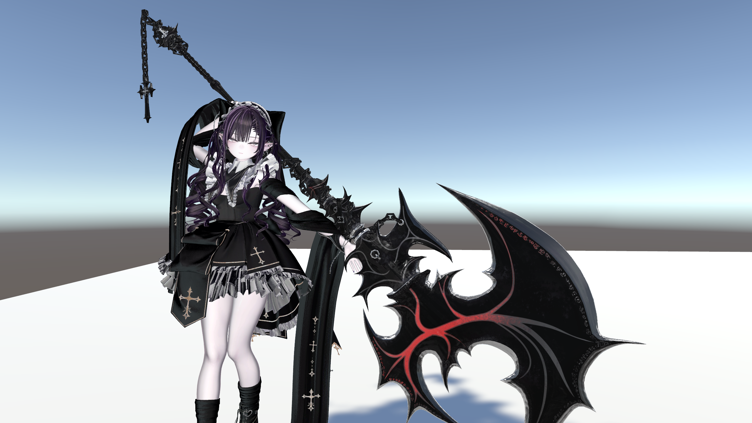 【オリジナル3Dモデル】AbyssNightmare -アビスナイトメア-【斧】VRChat想定 パーティクルやギミック付き 大斧 Axe ...