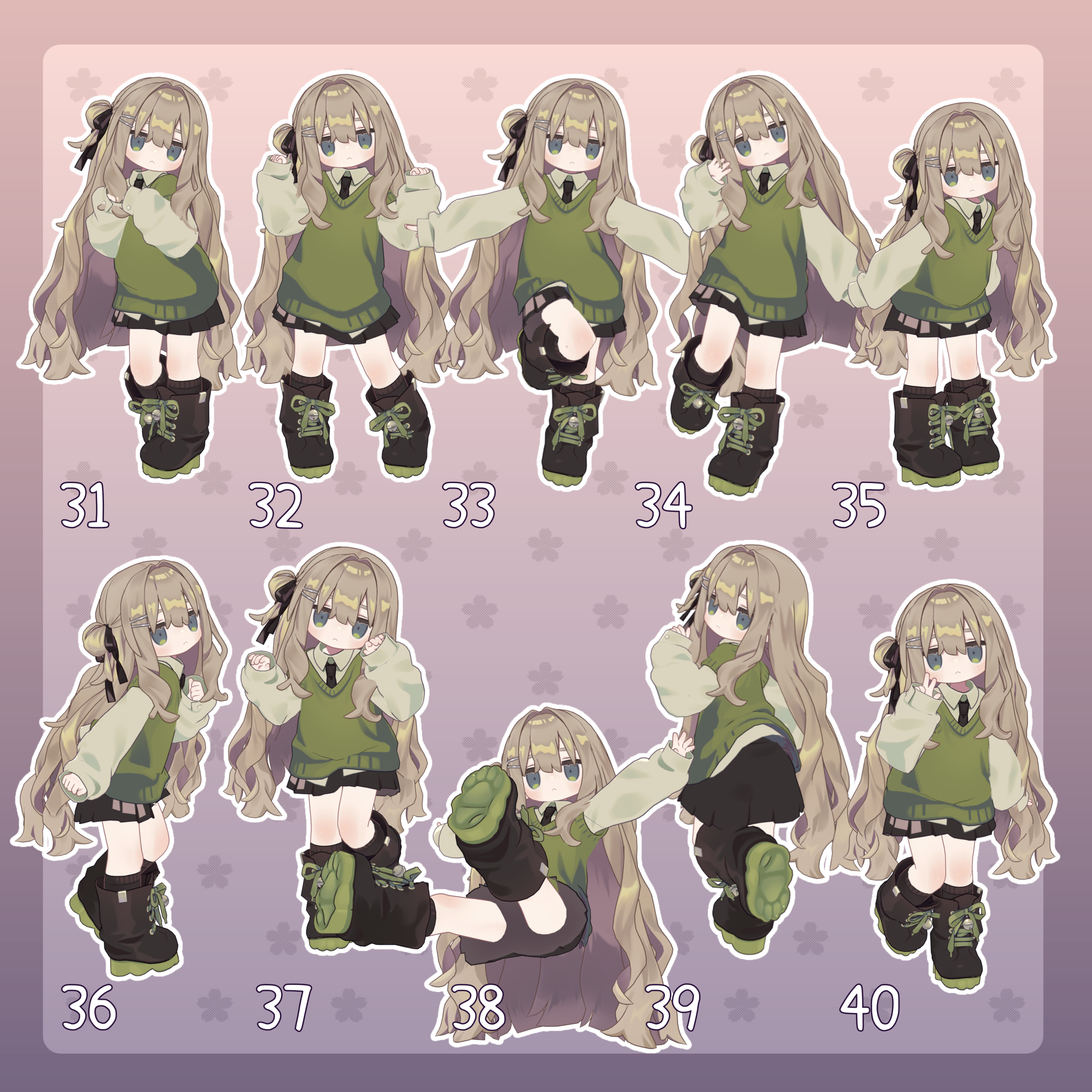 【無料有/＋Free sample】Pose Animation Set 20【50種】 - Pompombun - BOOTH