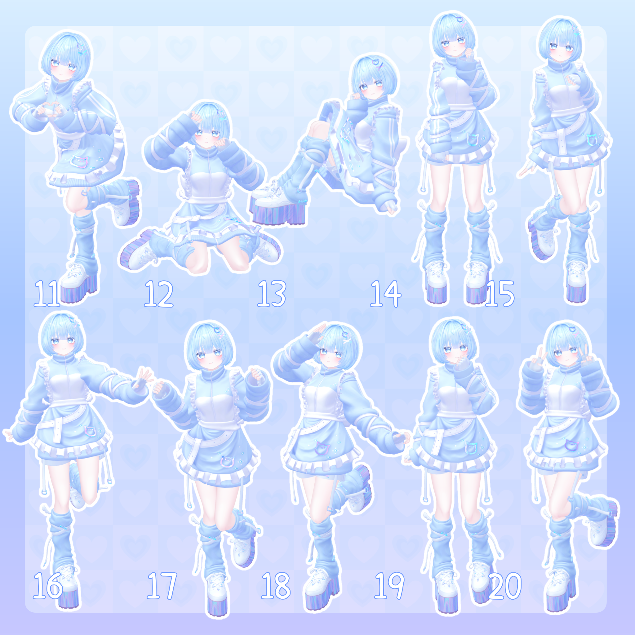 【無料有/＋Free sample】Pose Animation Set 22【50種】 - Pompombun - BOOTH