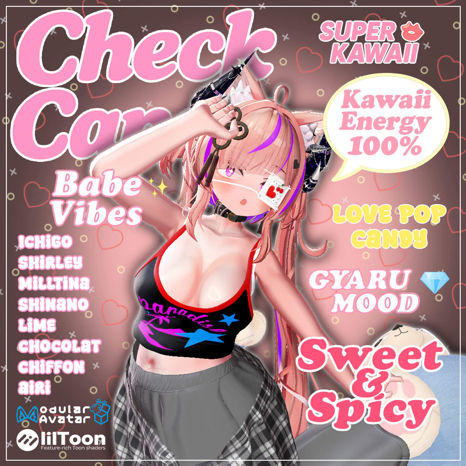 【PB】【8アバター対応】 Check Candy 【VRChat想定】 - ルミ - BOOTH