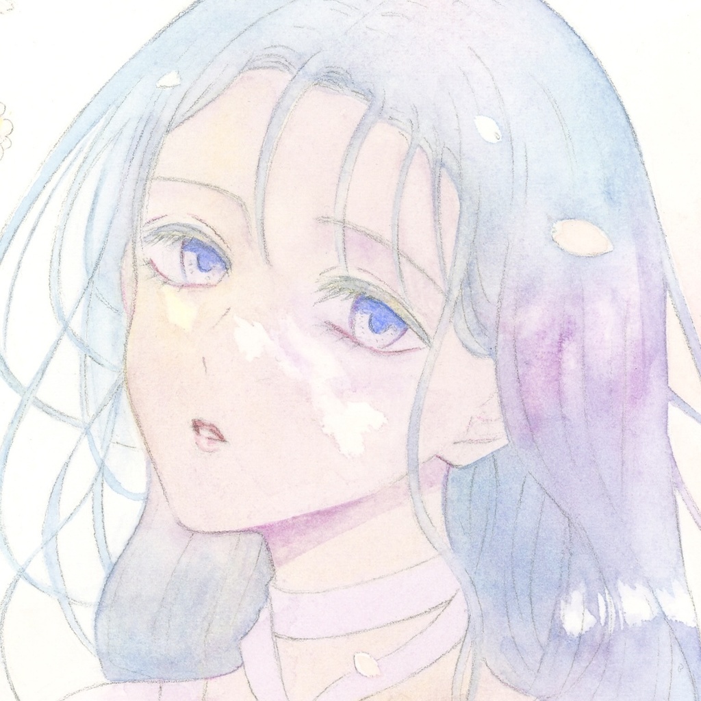 手描きイラスト 桜と女の子 原画 - Goldkuma - BOOTH