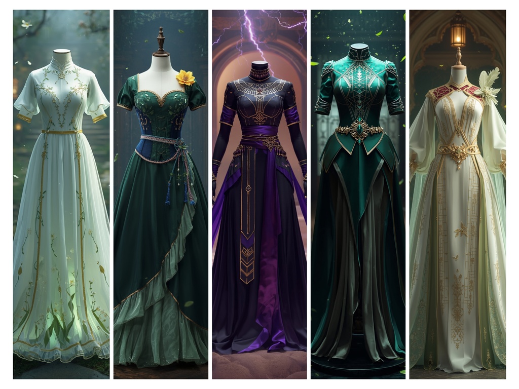 幻想ドレスアート壁紙セット（5枚入り）【スメール編】 - hiichan-ai - BOOTH