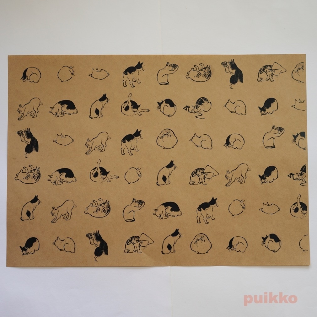紙製ブックカバー 広重「浮世画譜」猫 A3判 - puikko - BOOTH